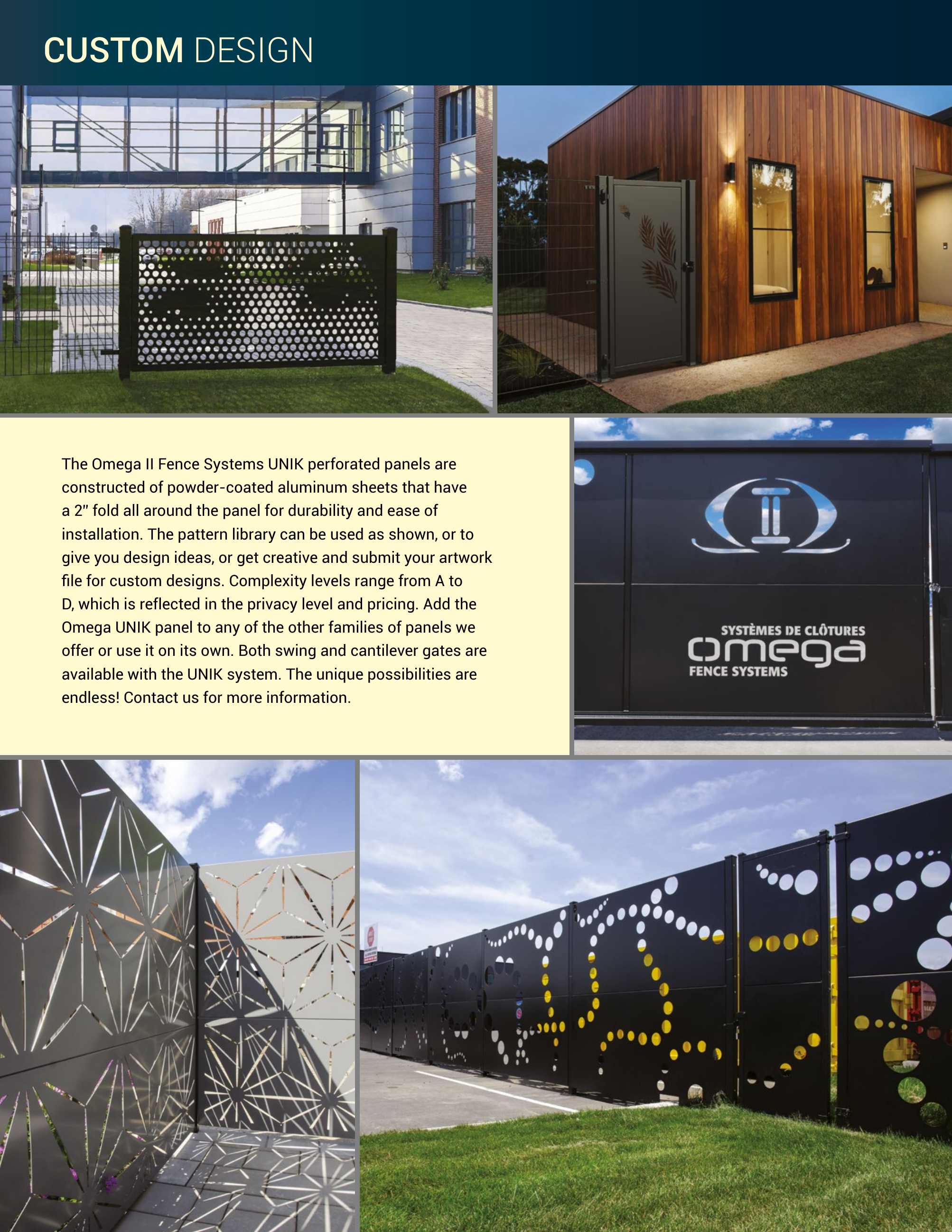Omega II Fence Systems, Catalogs, UNIK Perforated Panels | ARCAT