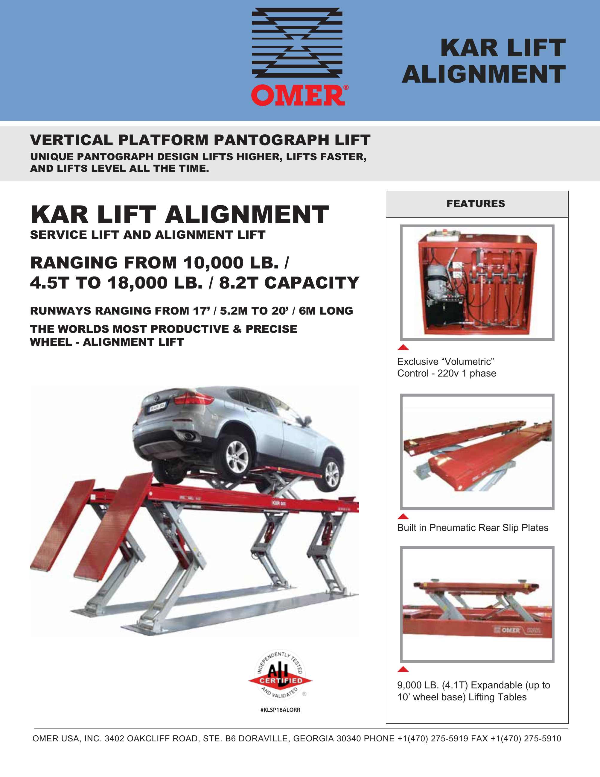 Ippo Double Scissor Lift From Omer Usa Inc Vehicle Four-Post Service ...