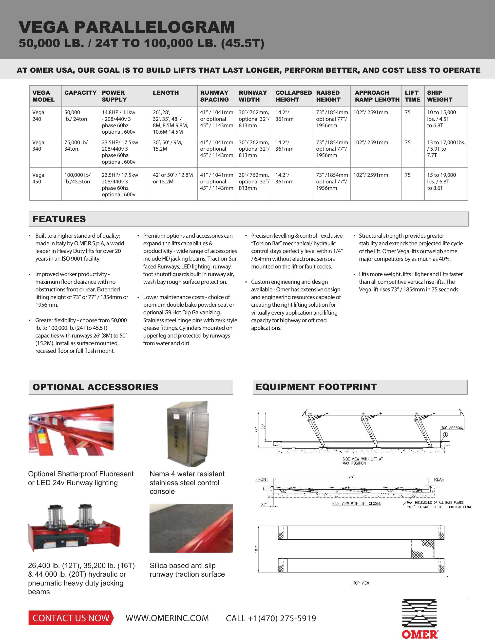 OMER USA Inc., Catalogs, Vega Lift | ARCAT