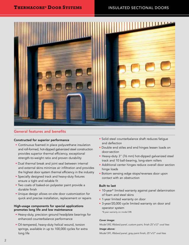 Overhead Door™ Brand, Catalogs, Thermacore Insulated Sectional Doors ...
