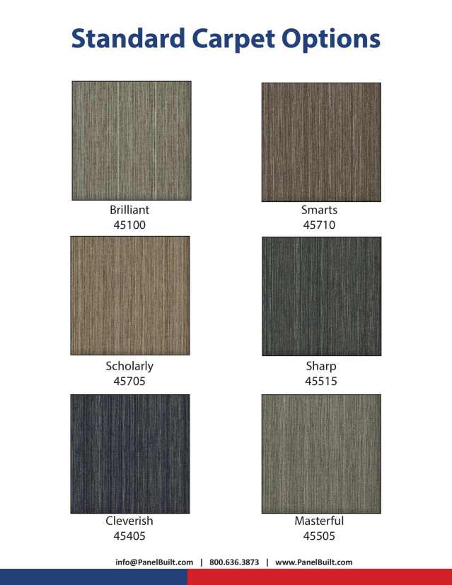 Panel Built Inc., Catalogs, Standard Carpet Options | ARCAT