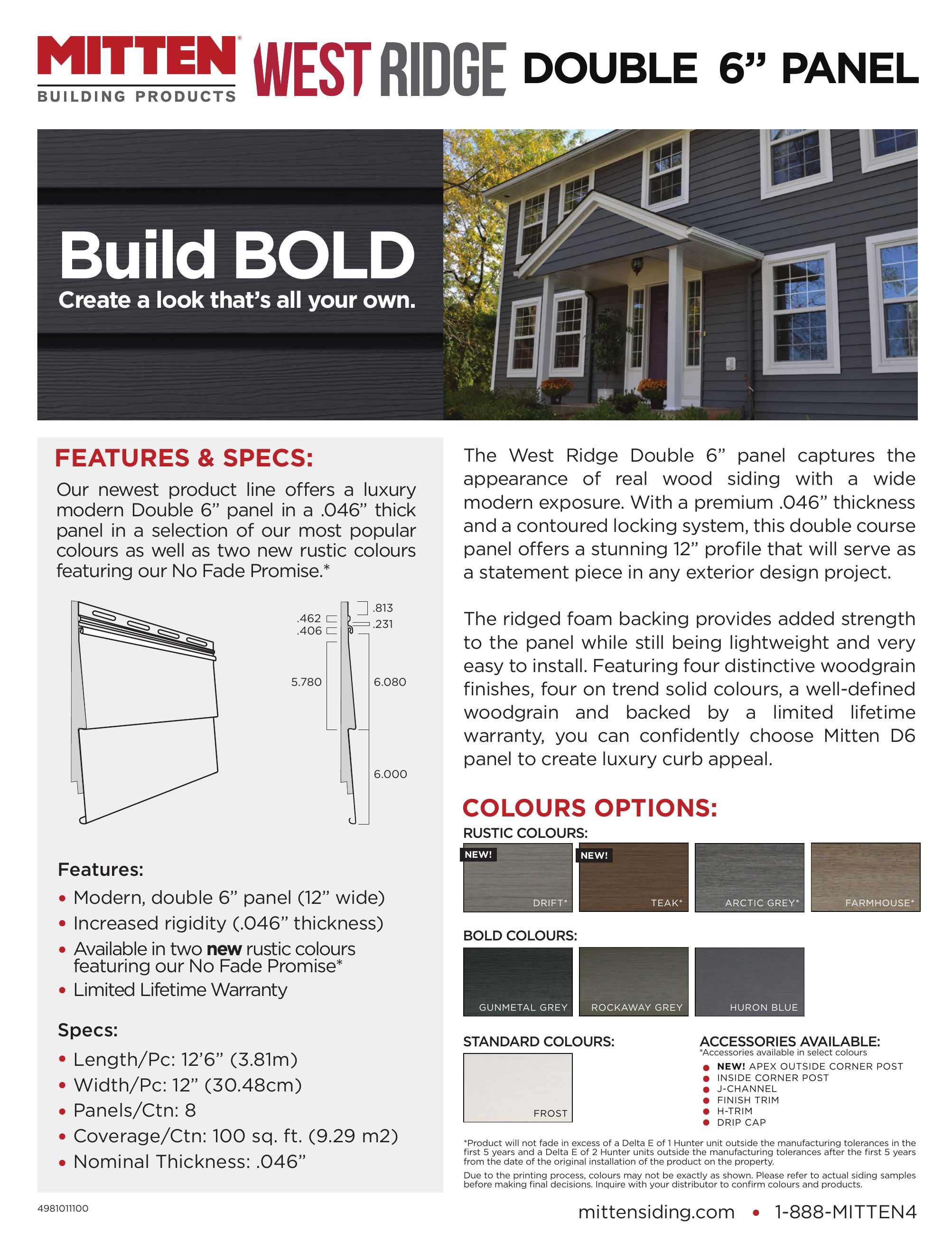 MITTEN Building Products, Catalogs, West Ridge Double 6" Panel | ARCAT