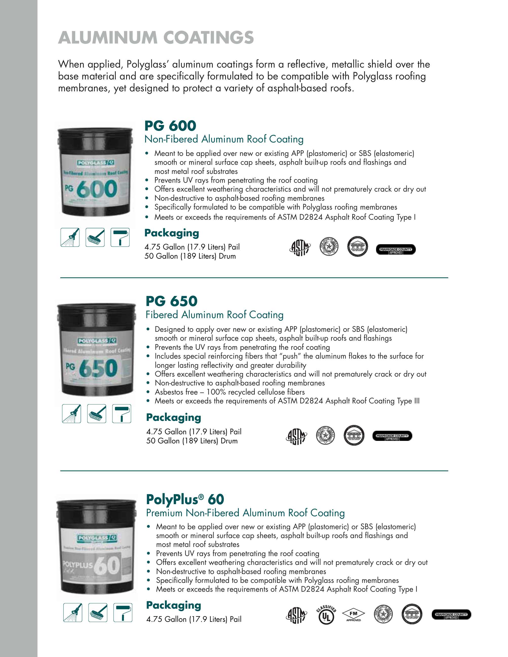 Polyglass USA, Inc., Catalogs, Asphaltic Roof Coatings | ARCAT