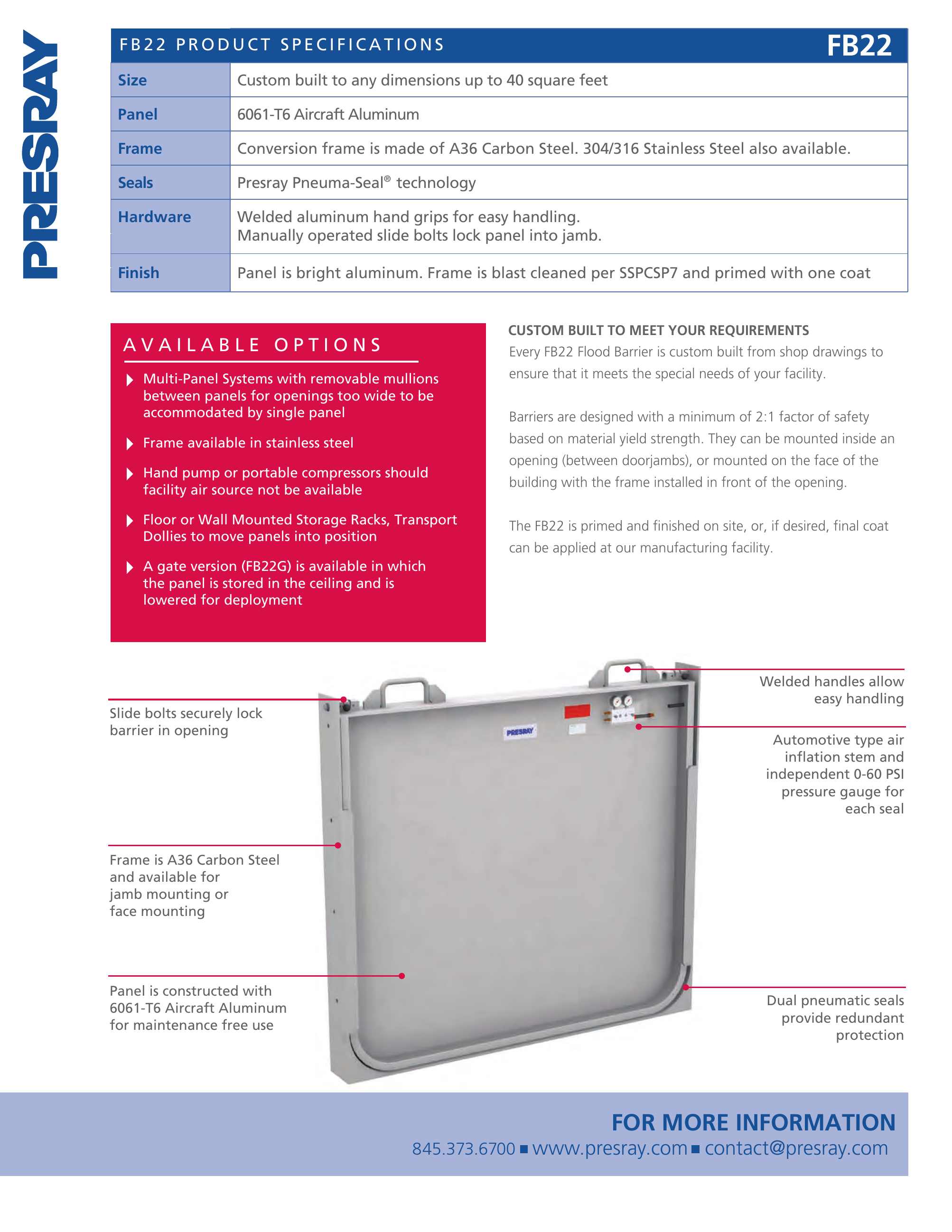 Presray Critical Containment Solutions, Catalogs, Removable Flood ...