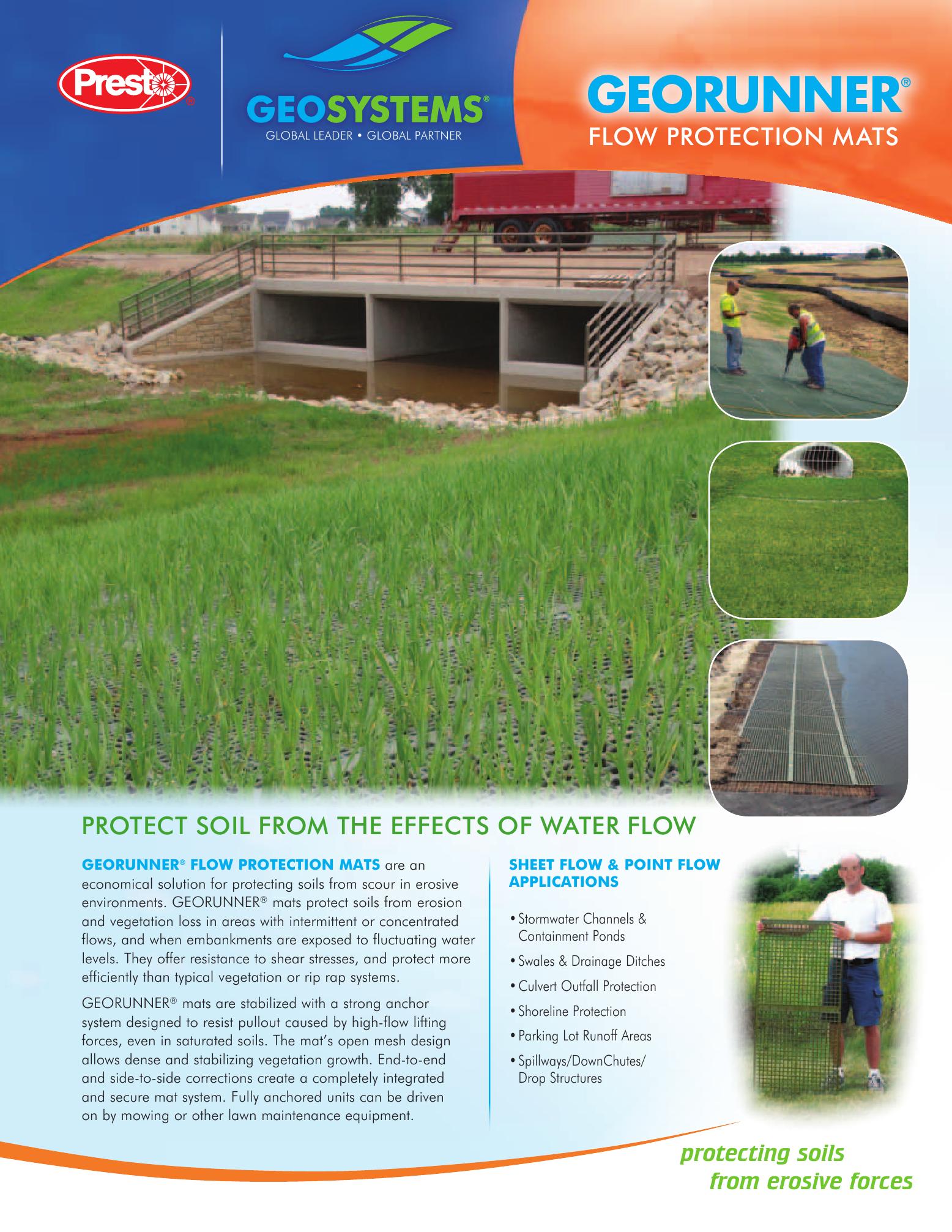 Presto Geosystems, Catalogs, GeoRunner Surface Flow | ARCAT