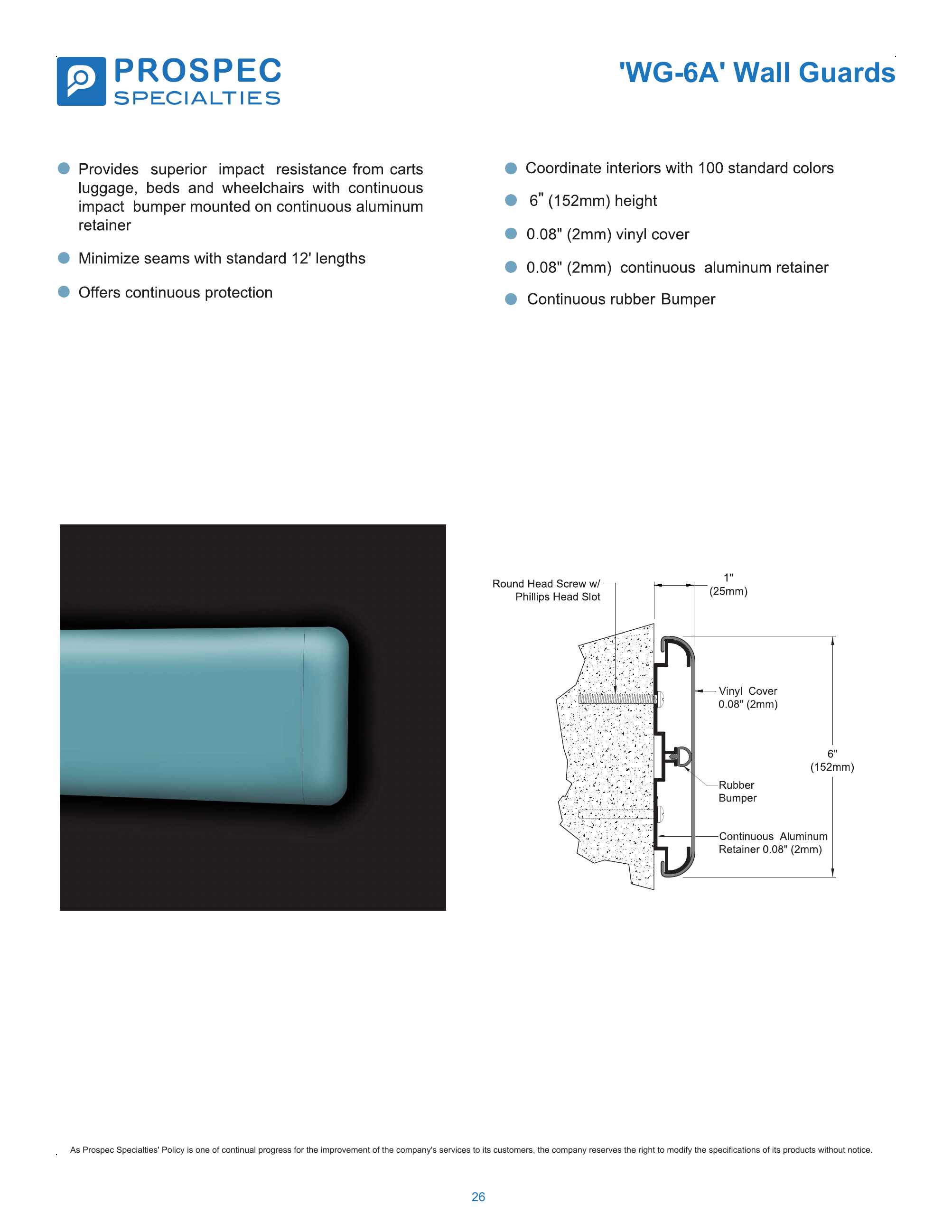 Prospec Specialties Inc., Catalogs, WG-6A Wall Guards | ARCAT