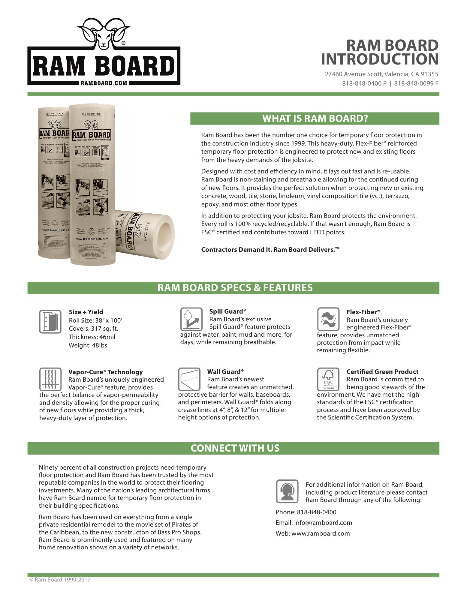 Ram Board/Surface Shields, Catalogs, Ram Board Introduction | ARCAT