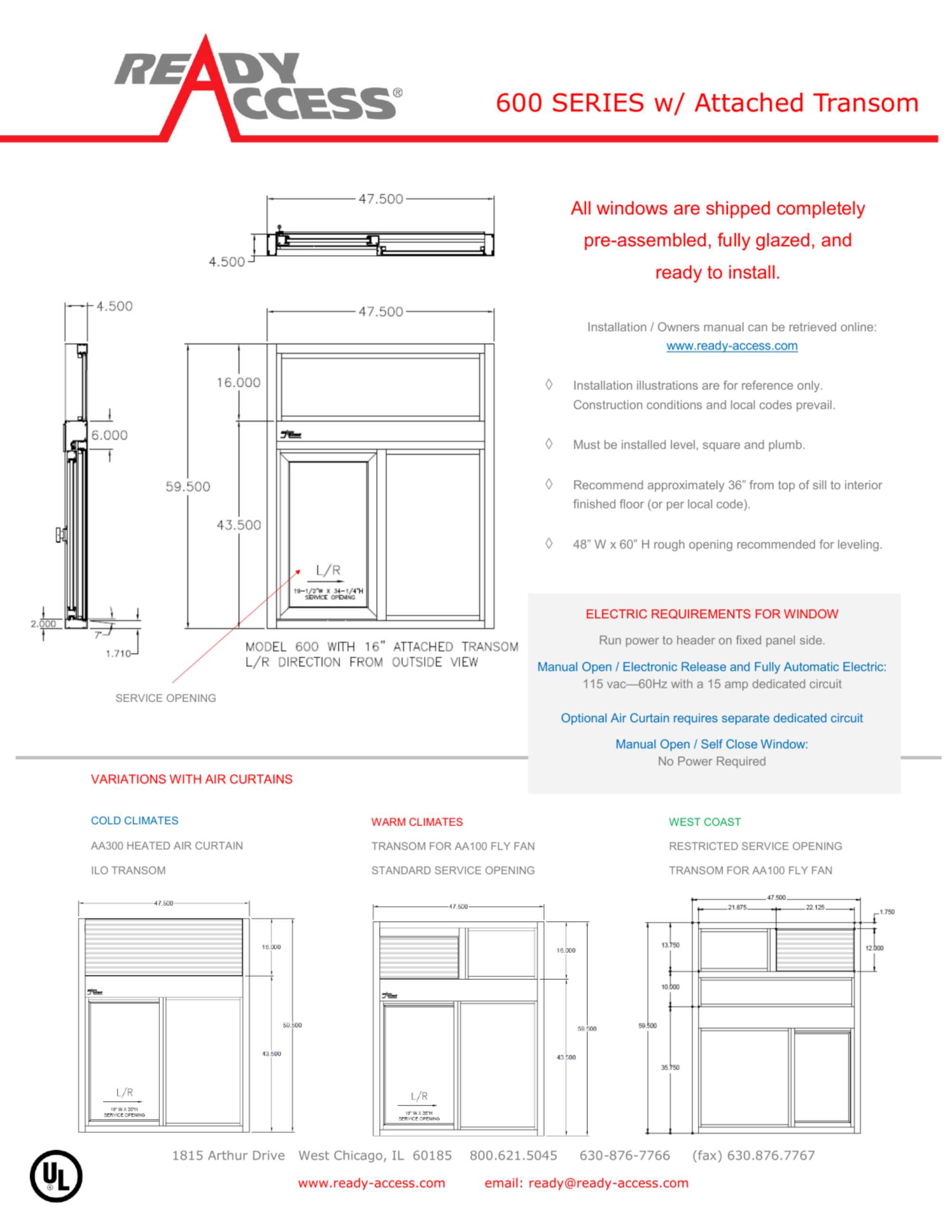 Ready Access Drive-Thru Windows, Catalogs, Cut Sheets | ARCAT