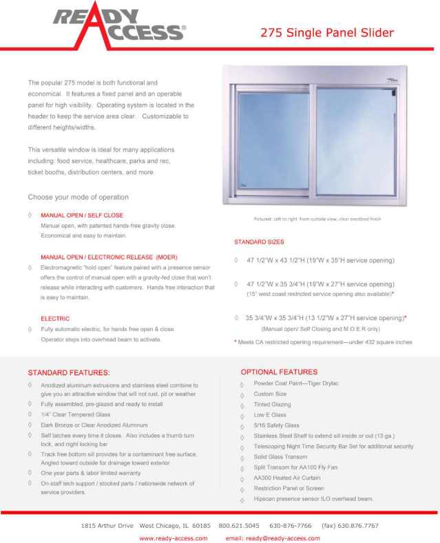 Ready Access Drive-Thru Windows, Catalogs, Cut Sheets | ARCAT