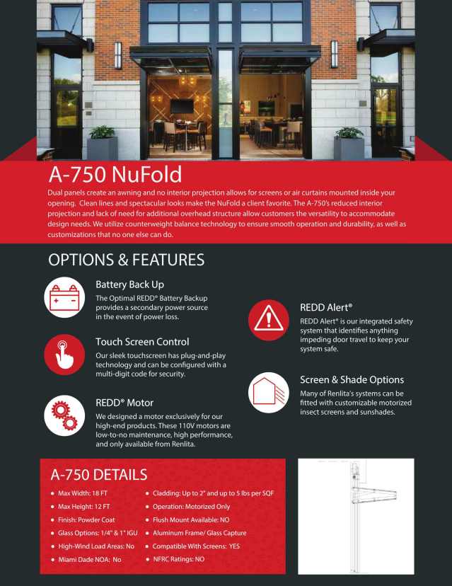 Renlita Doors North America, LLC, Catalogs, A-750 Nufold | ARCAT