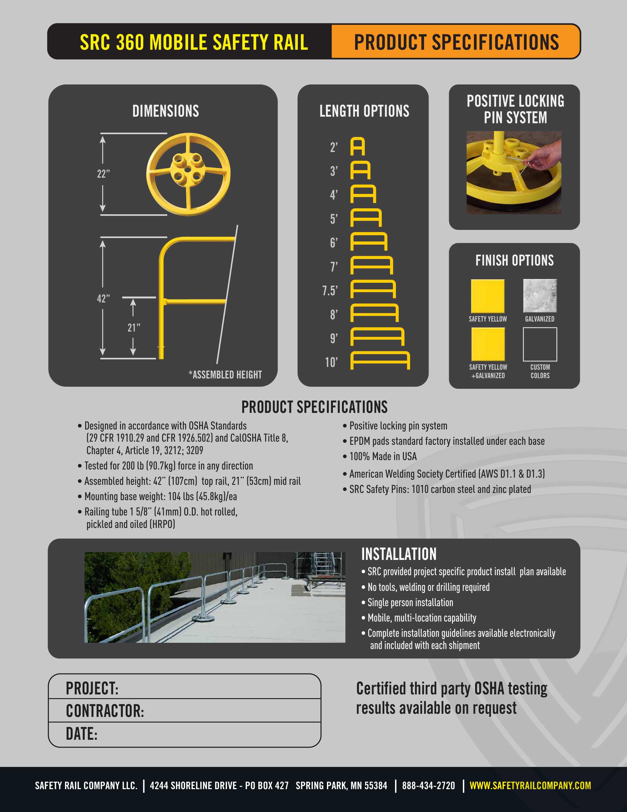 Safety Rail Company, Catalogs, SRC 360 Mobile Saftey Rail | ARCAT