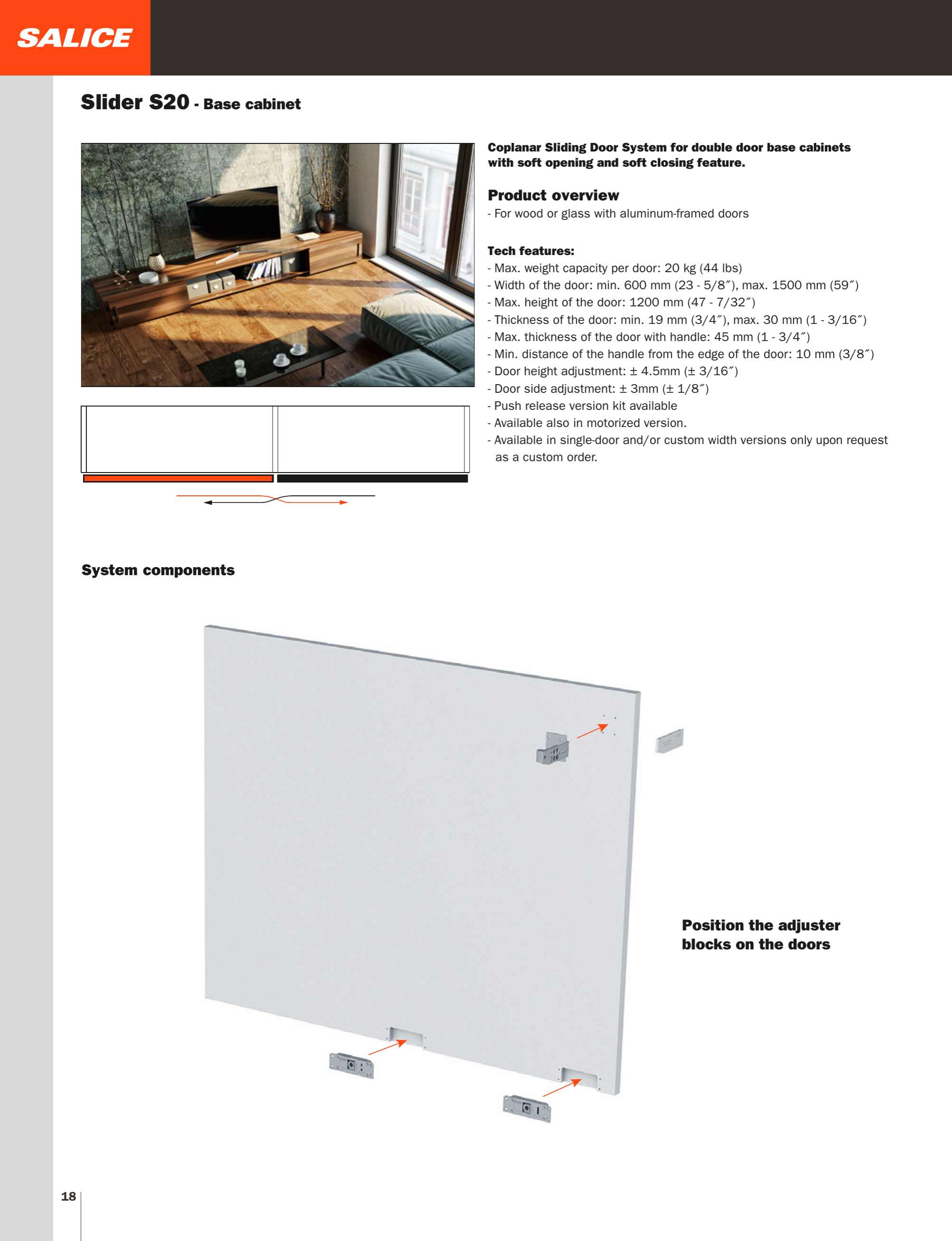 Salice America Inc., Catalogs, Coplanar Sliding Door System | ARCAT
