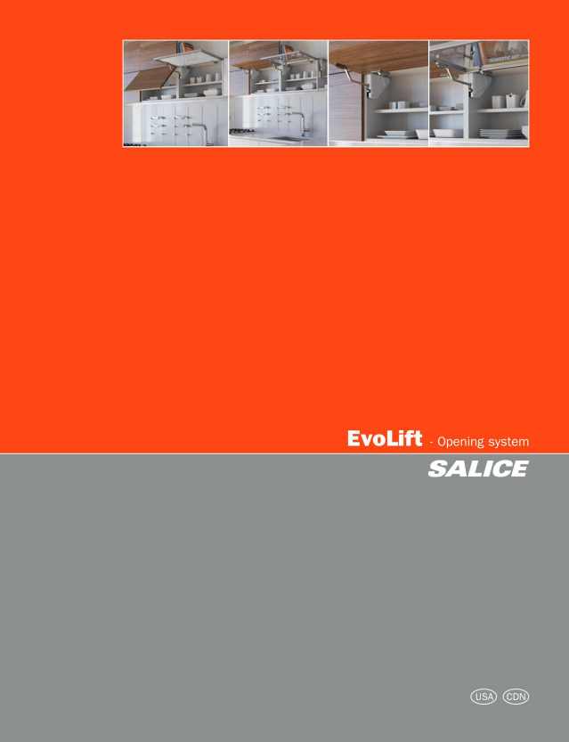 Salice America Inc., Catalogs, Evolift Opening System | ARCAT