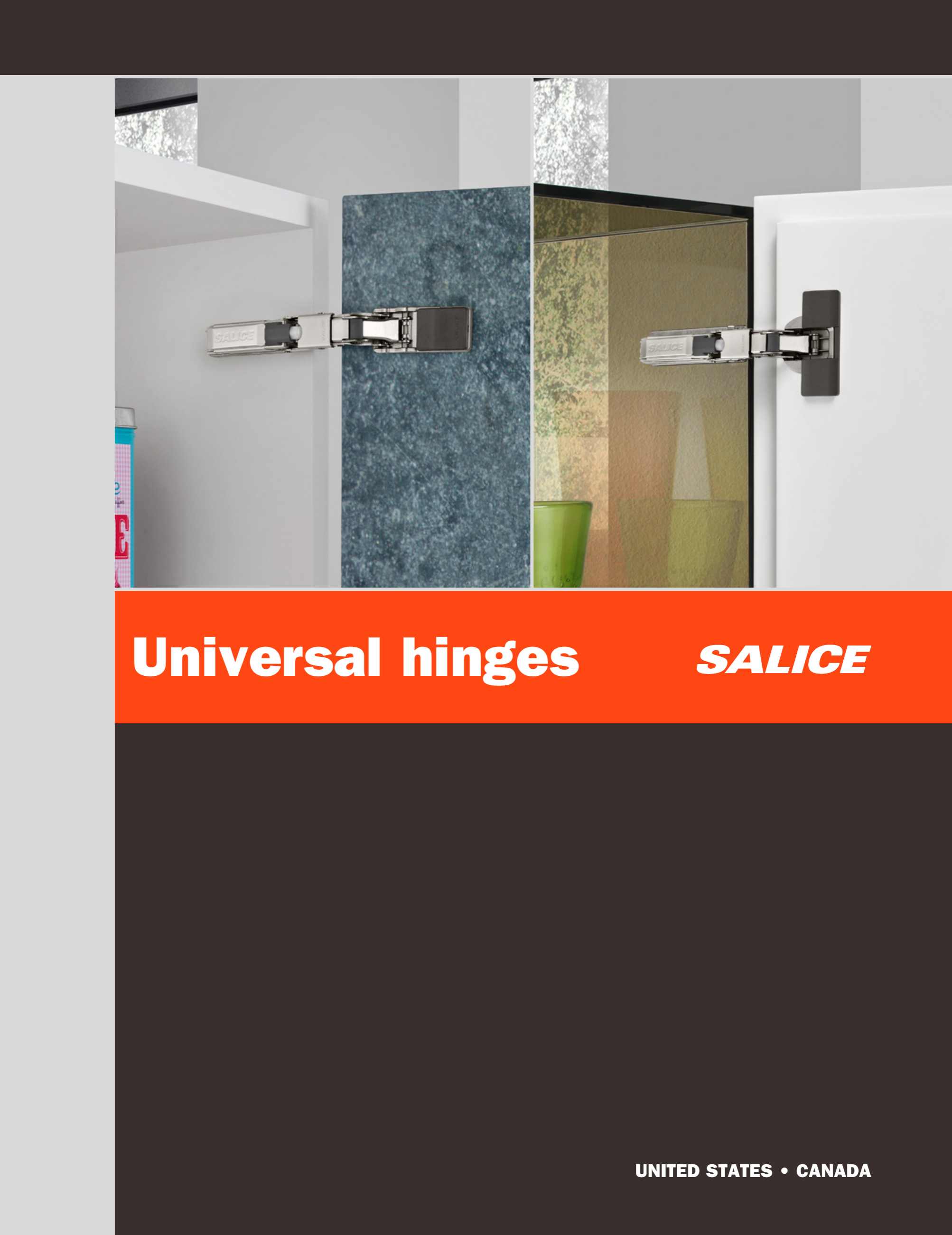 Salice America Inc., Catalogs, Universal Hinges | ARCAT