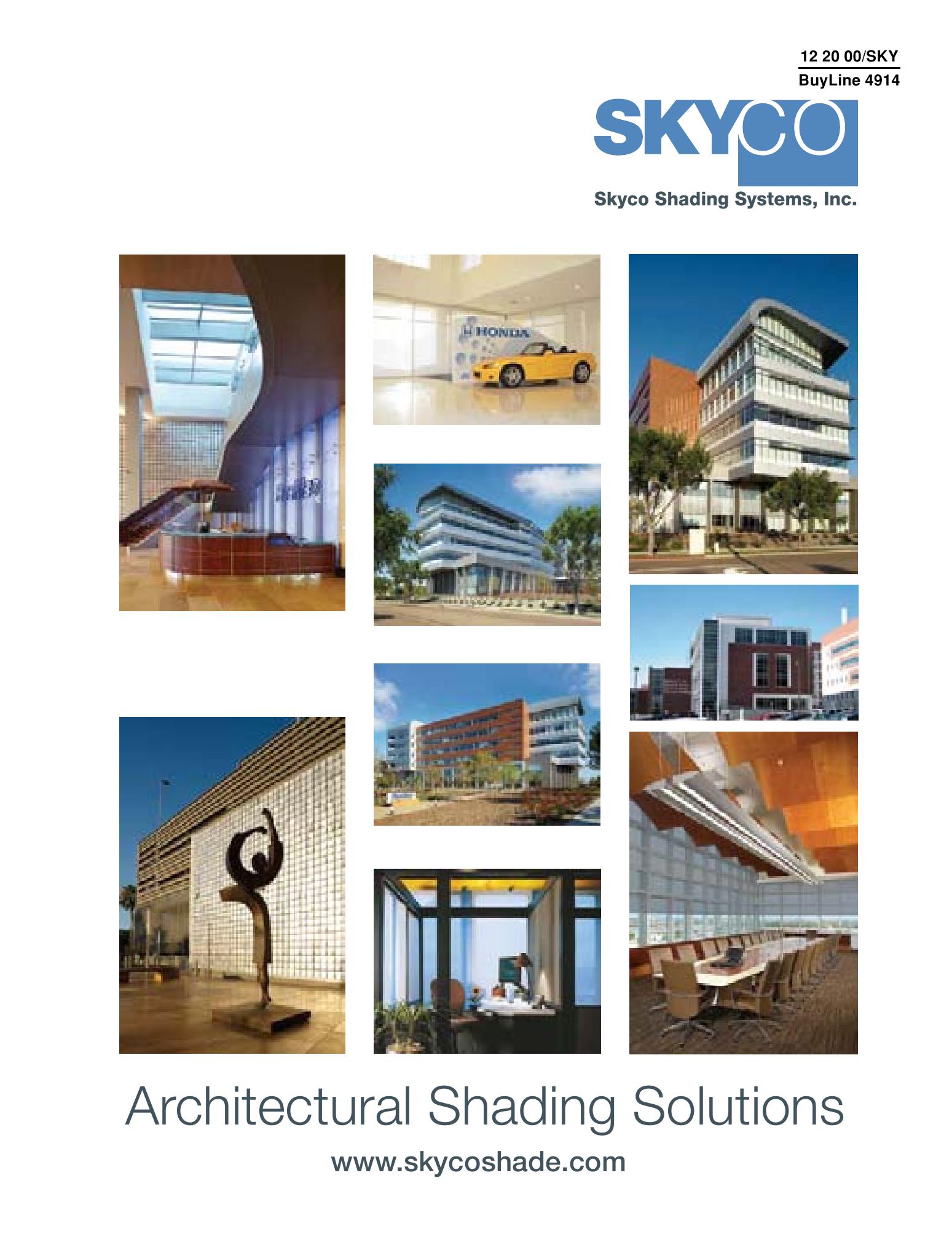 Skyco Shading Systems, Inc., Catalogs, Window Treatments | ARCAT