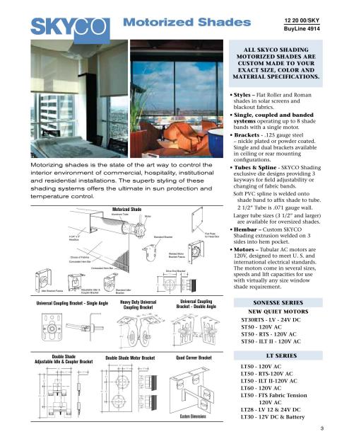 Skyco Shading Systems, Inc., Catalogs, Window Treatments | ARCAT