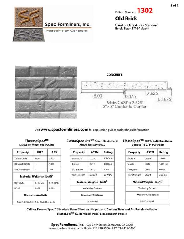 Spec Formliners, Inc., Catalogs, Full Catalog | ARCAT