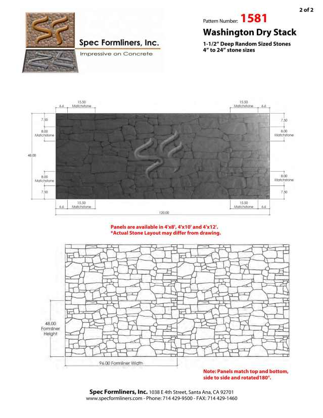 Spec Formliners, Inc., Catalogs, 1500s: Rock Patterns | ARCAT