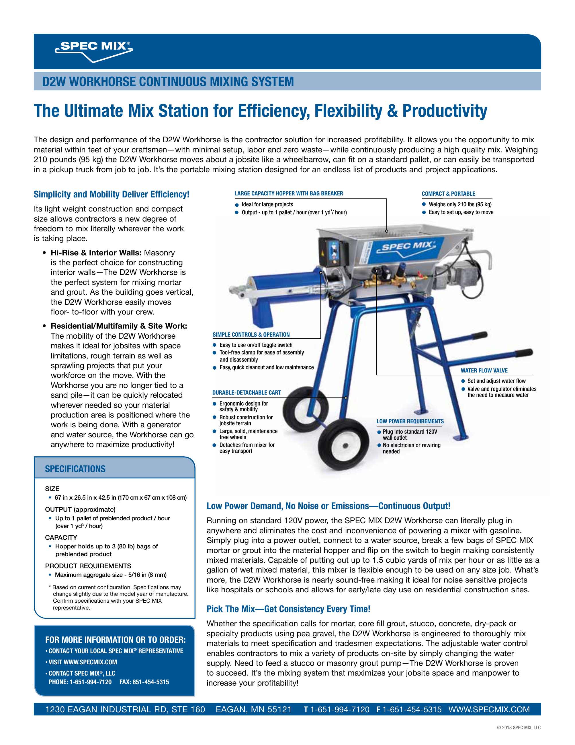 Spec Mix LLC, Catalogs, D2W Workhorse | ARCAT