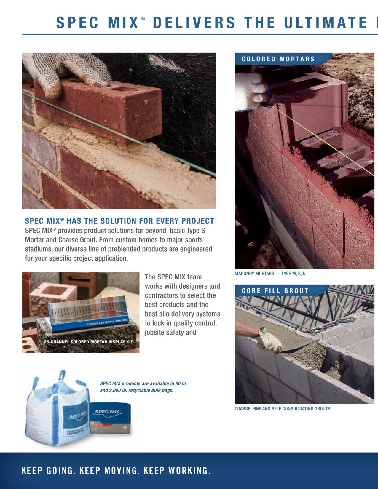 Spec Mix LLC, Catalogs, Masonry Products Brochure | ARCAT