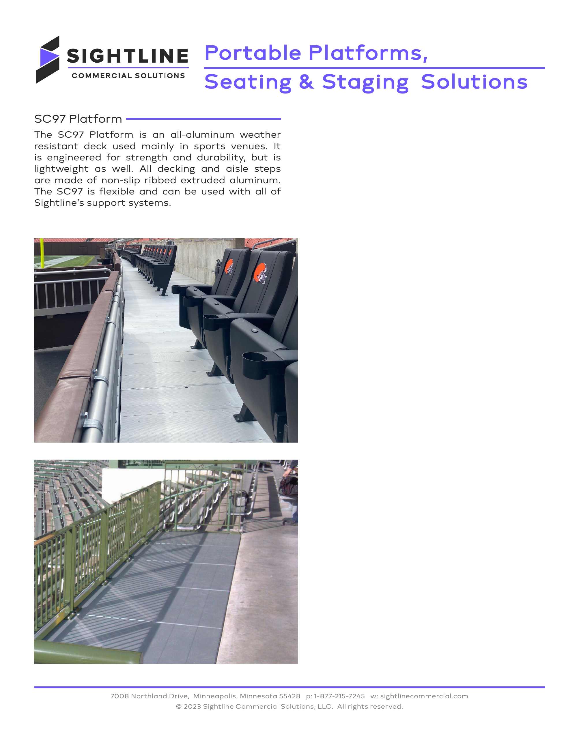 Sightline Commercial Solutions, Catalogs, Portable Platforms, Seating ...