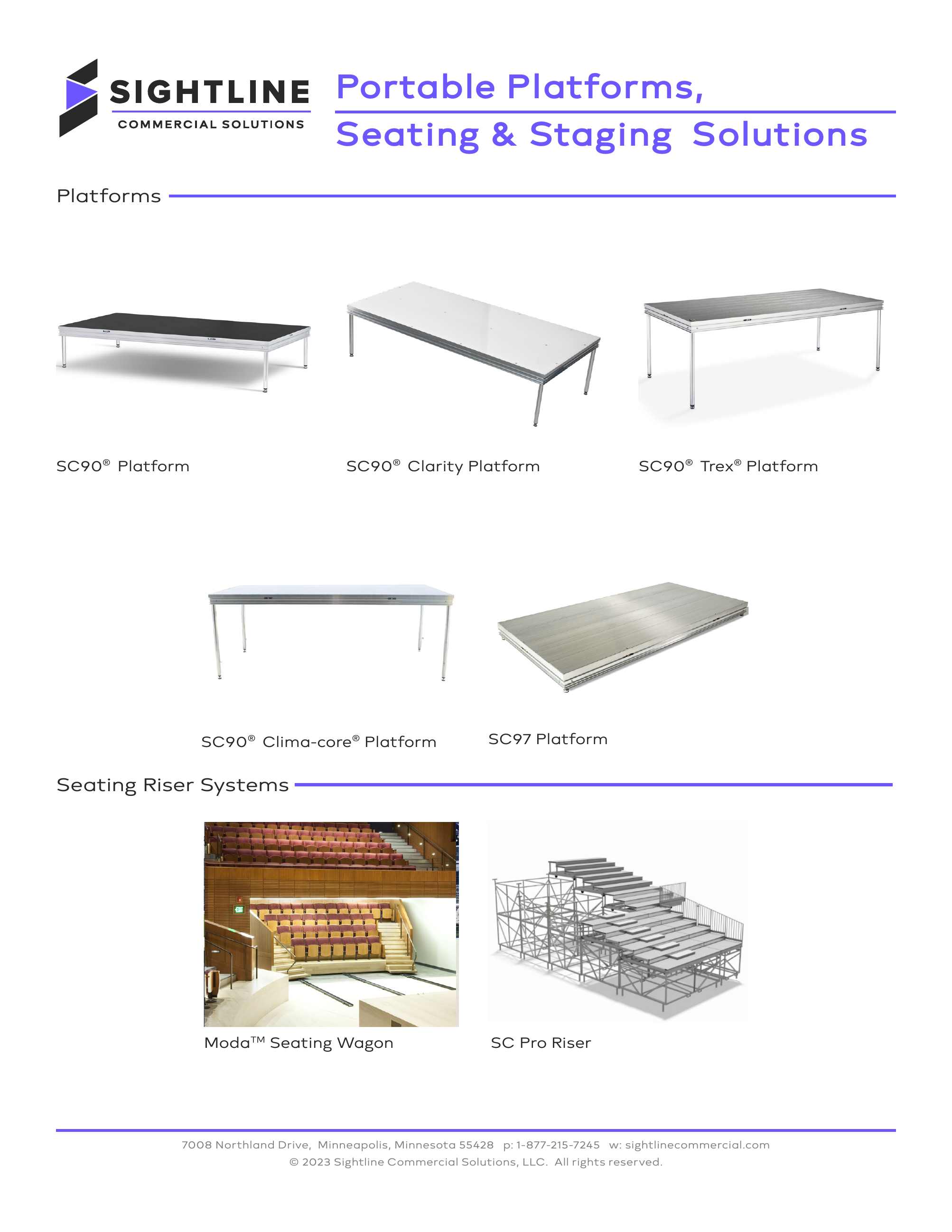 Sightline Commercial Solutions, Catalogs, Portable Platforms, Seating ...