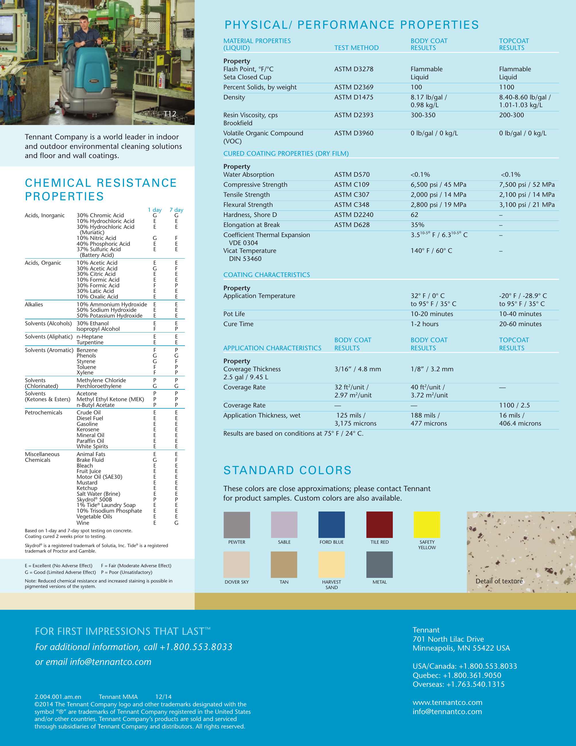Tennant Coatings Inc., Catalogs, MMA Brochure | ARCAT