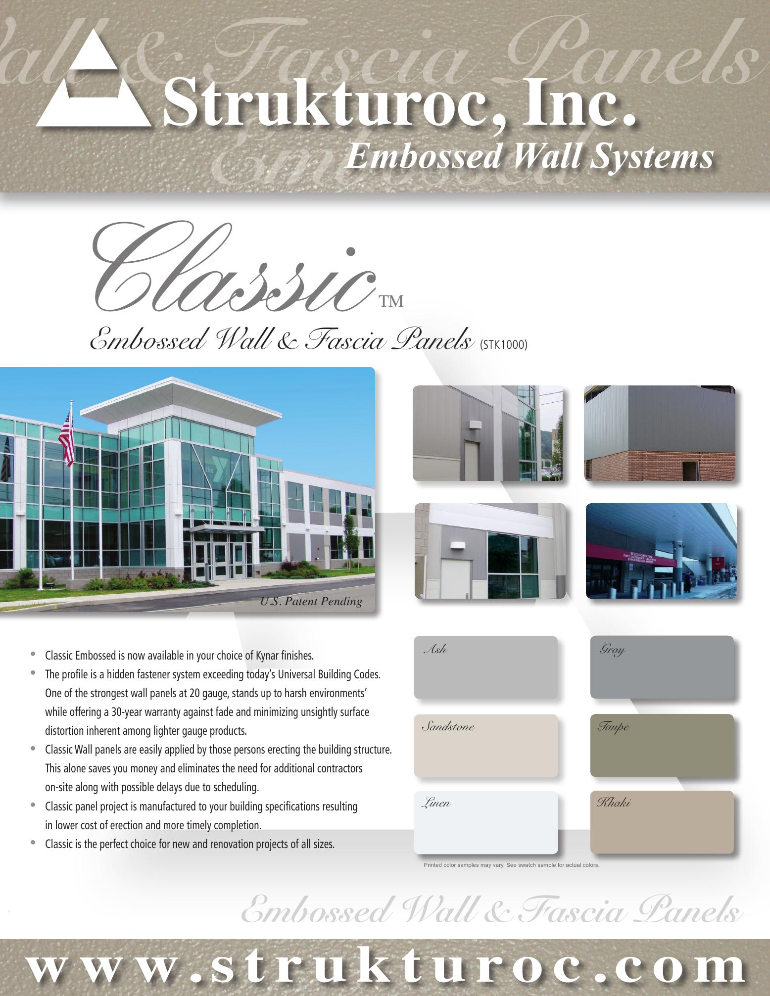 TransAmerican Strukturoc, Inc., Catalogs, Classic Embossed Wall ...