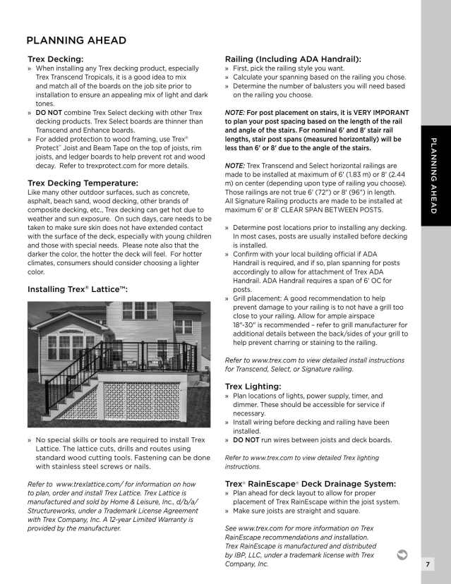 Trex Company Incorporated, Catalogs, Decking Installation Guide | ARCAT