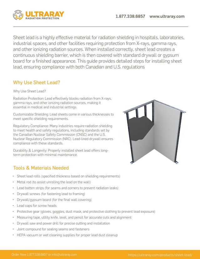Ultraray, Catalogs, Sheet Lead Installation Sheet | ARCAT