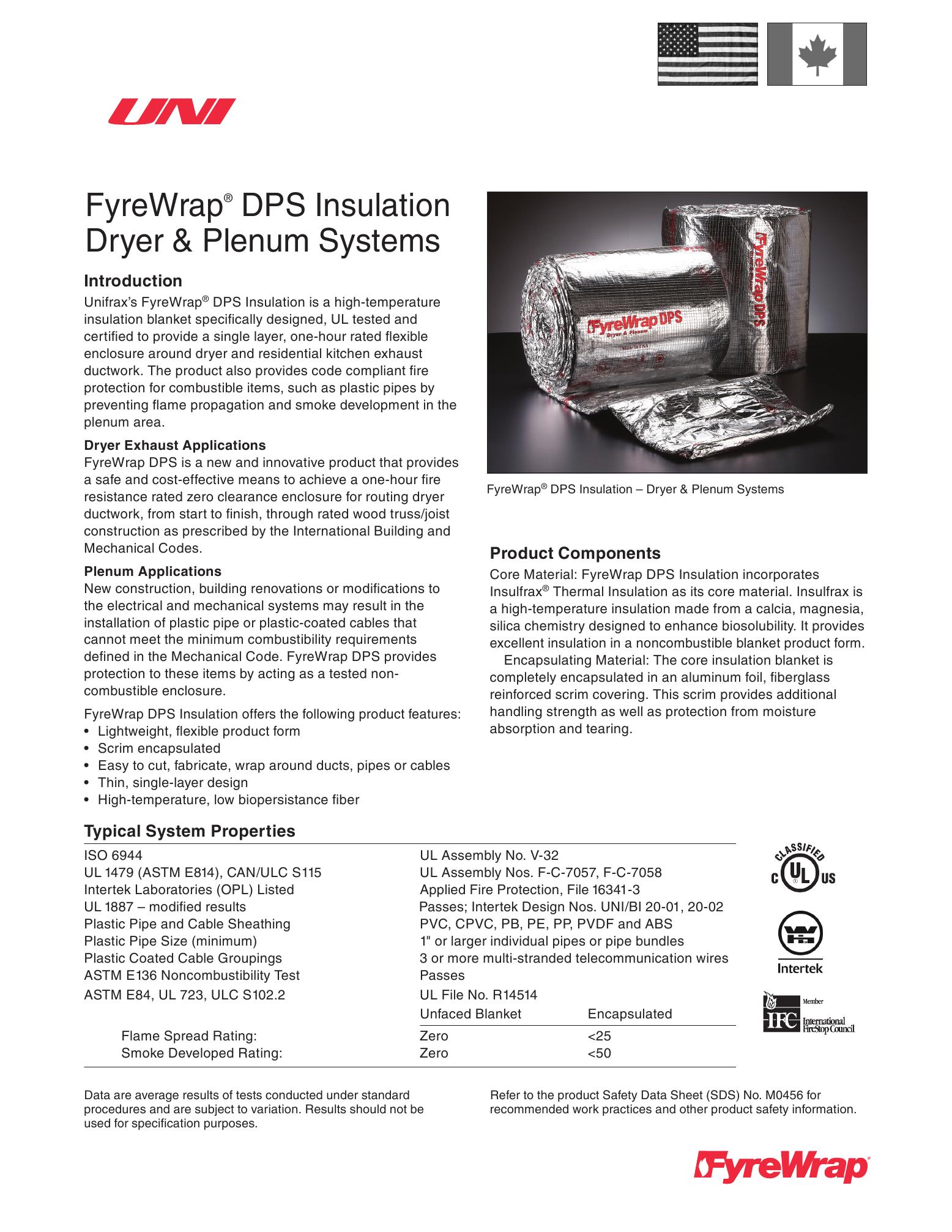 Unifrax I LLC , Catalogs, FyreWrap® DPS Insulation Dryer & Plenum ...