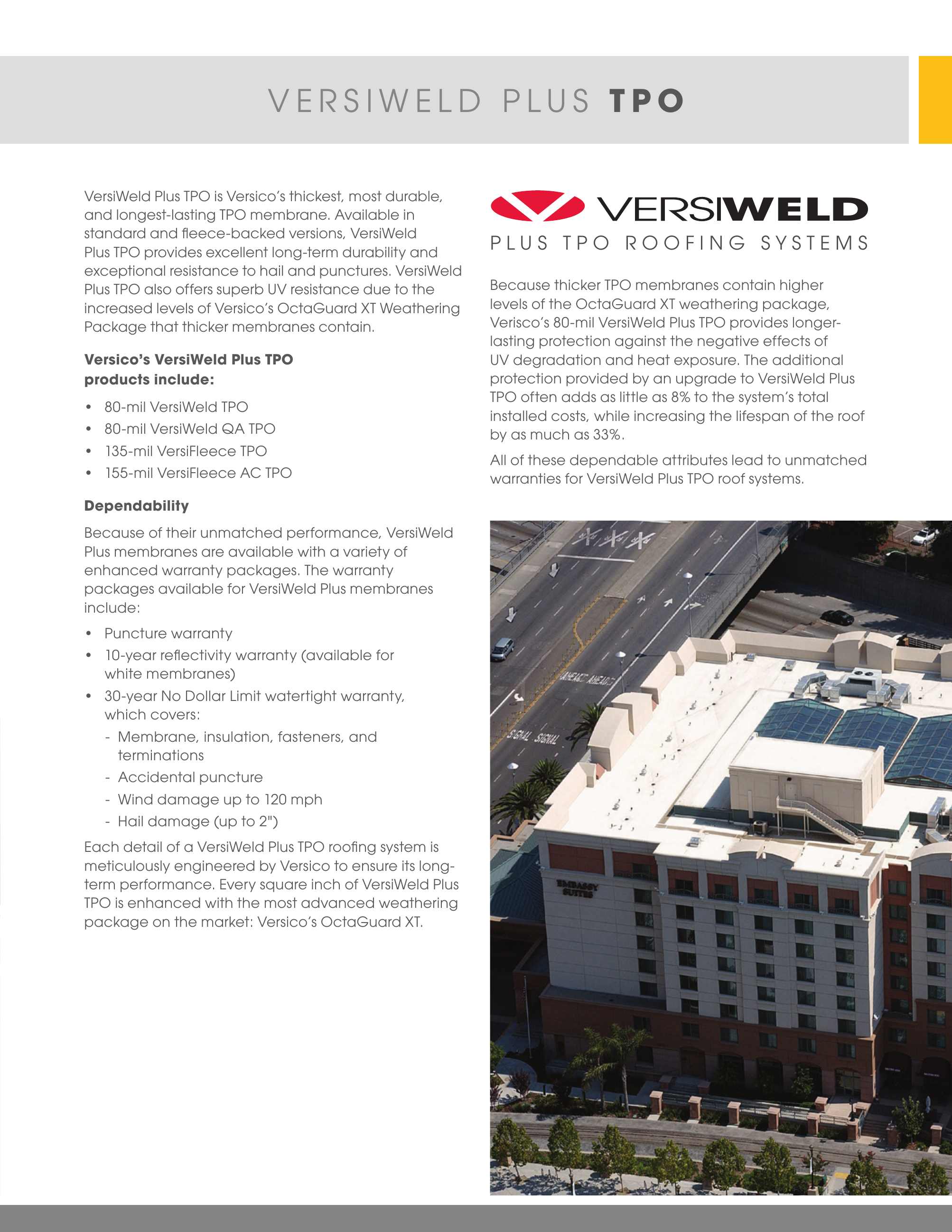 Versico Roofing Systems, Catalogs, VersiWeld TPO Brochure | ARCAT