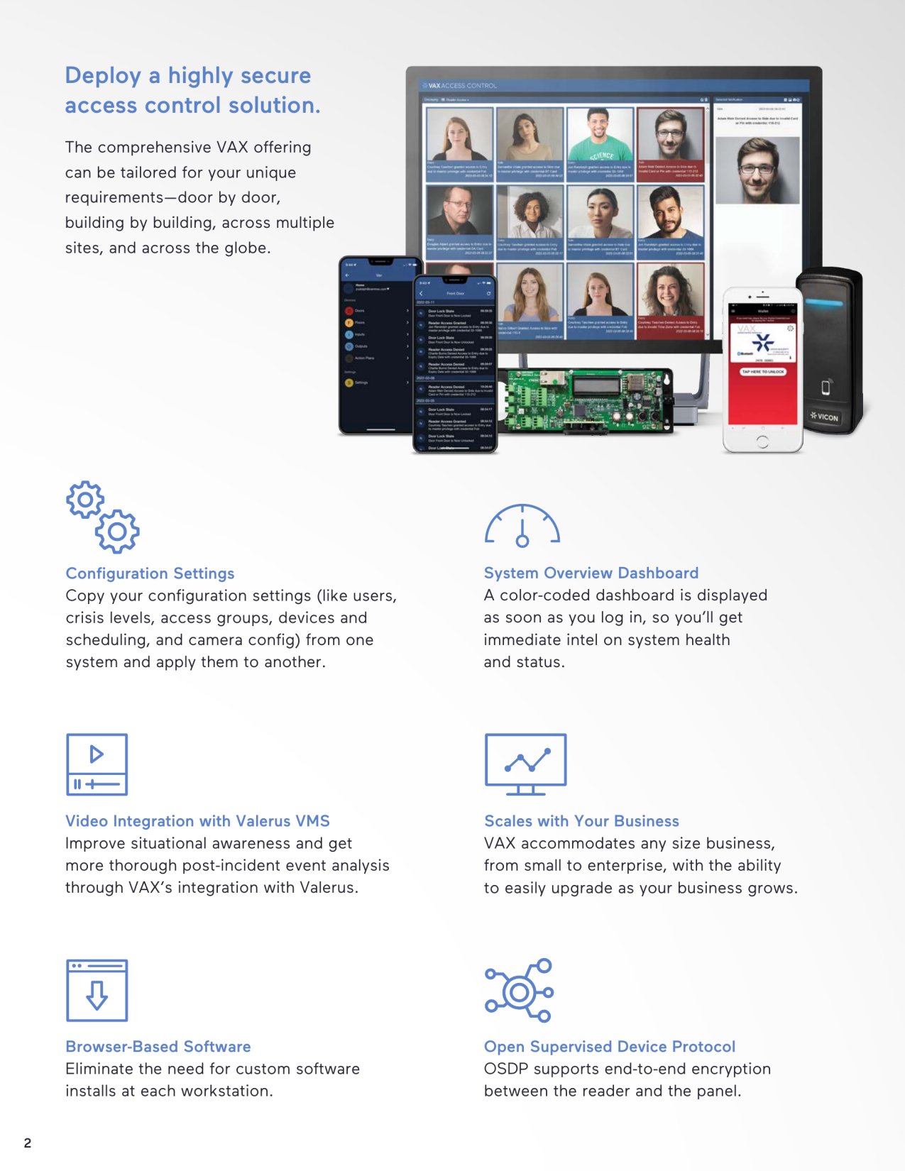 Vicon Industries, Catalogs, VAX Access Control Brochure | ARCAT