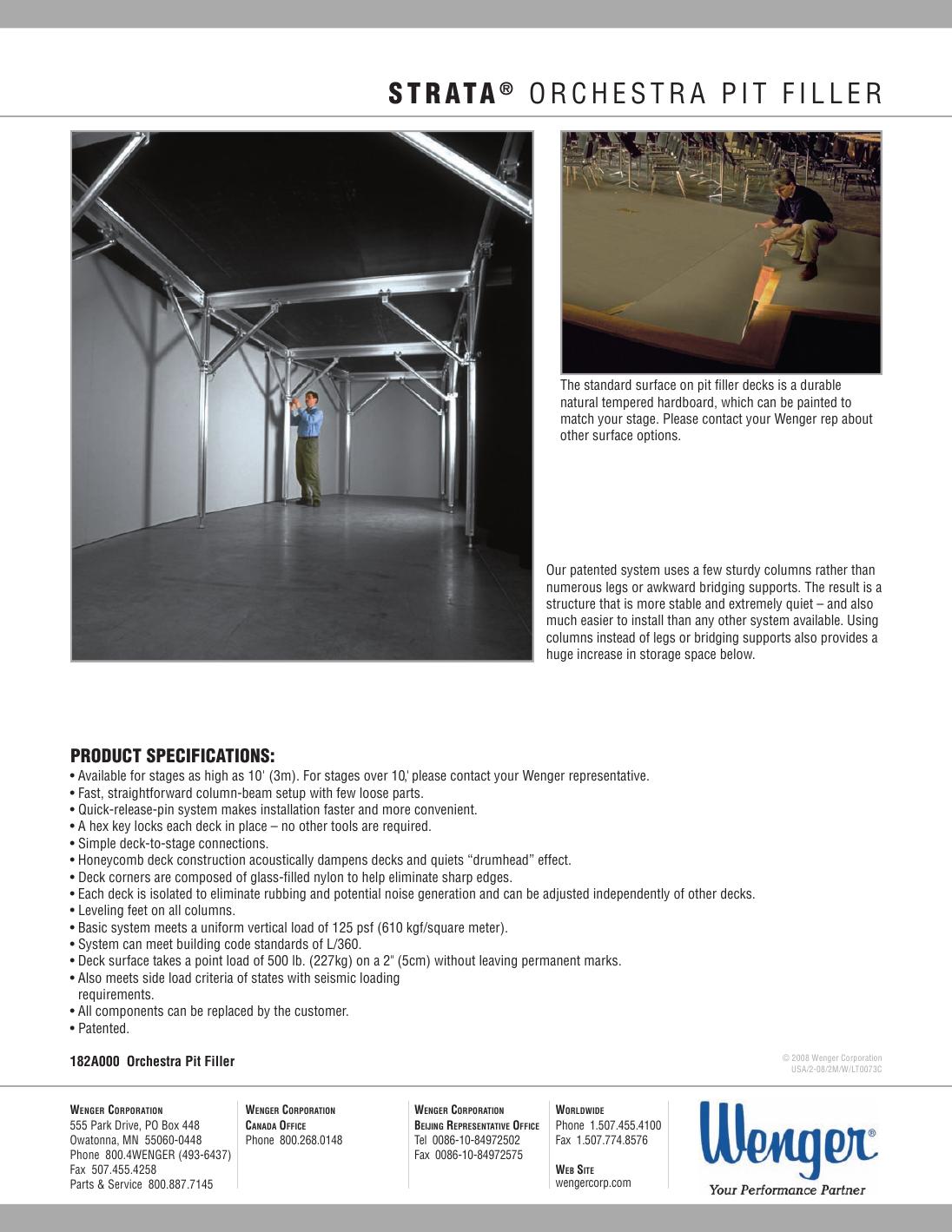 Wenger Corporation, JR Clancy and GearBoss, Catalogs, STRATA Orchestra ...