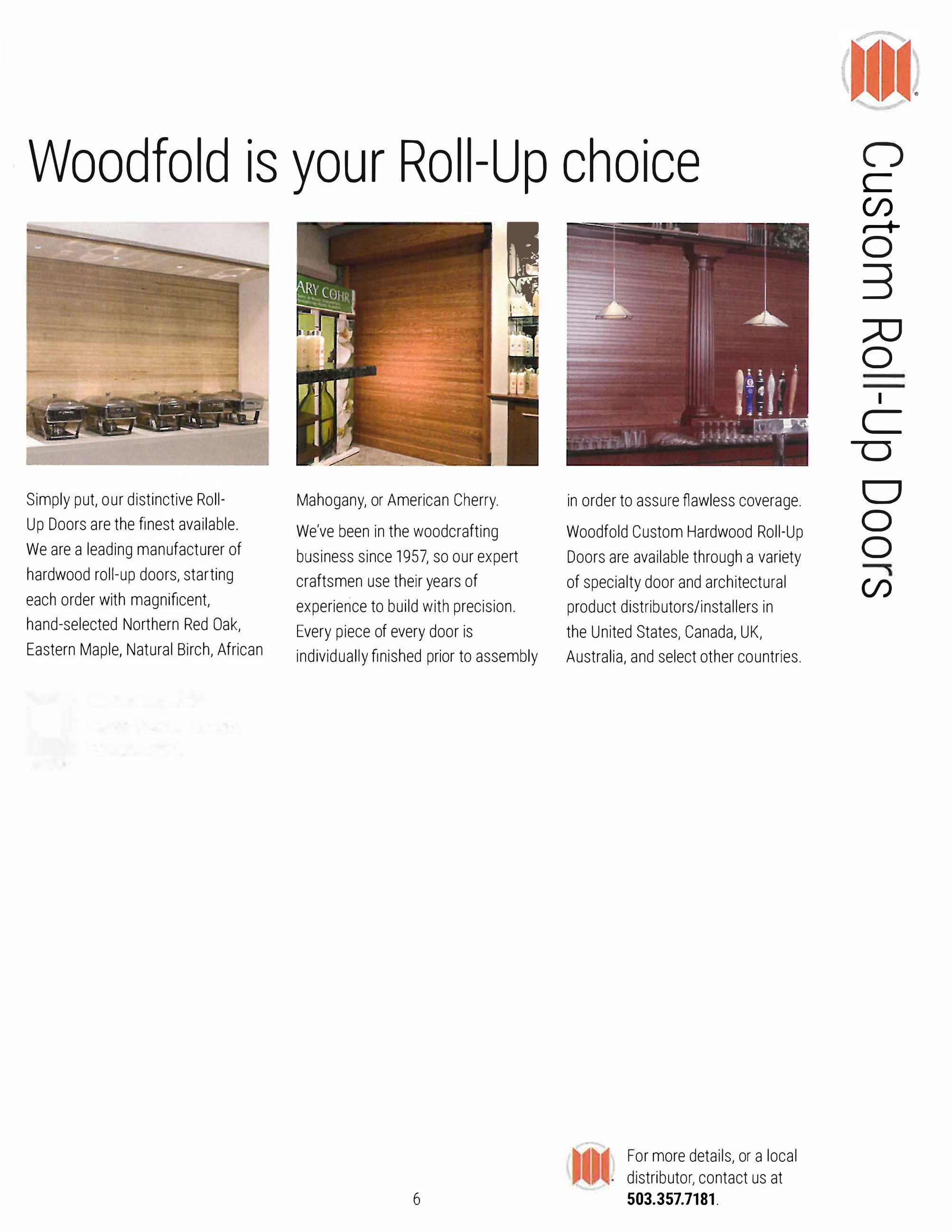 Woodfold Mfg. Inc., Catalogs, Custom Roll-Up Doors | ARCAT